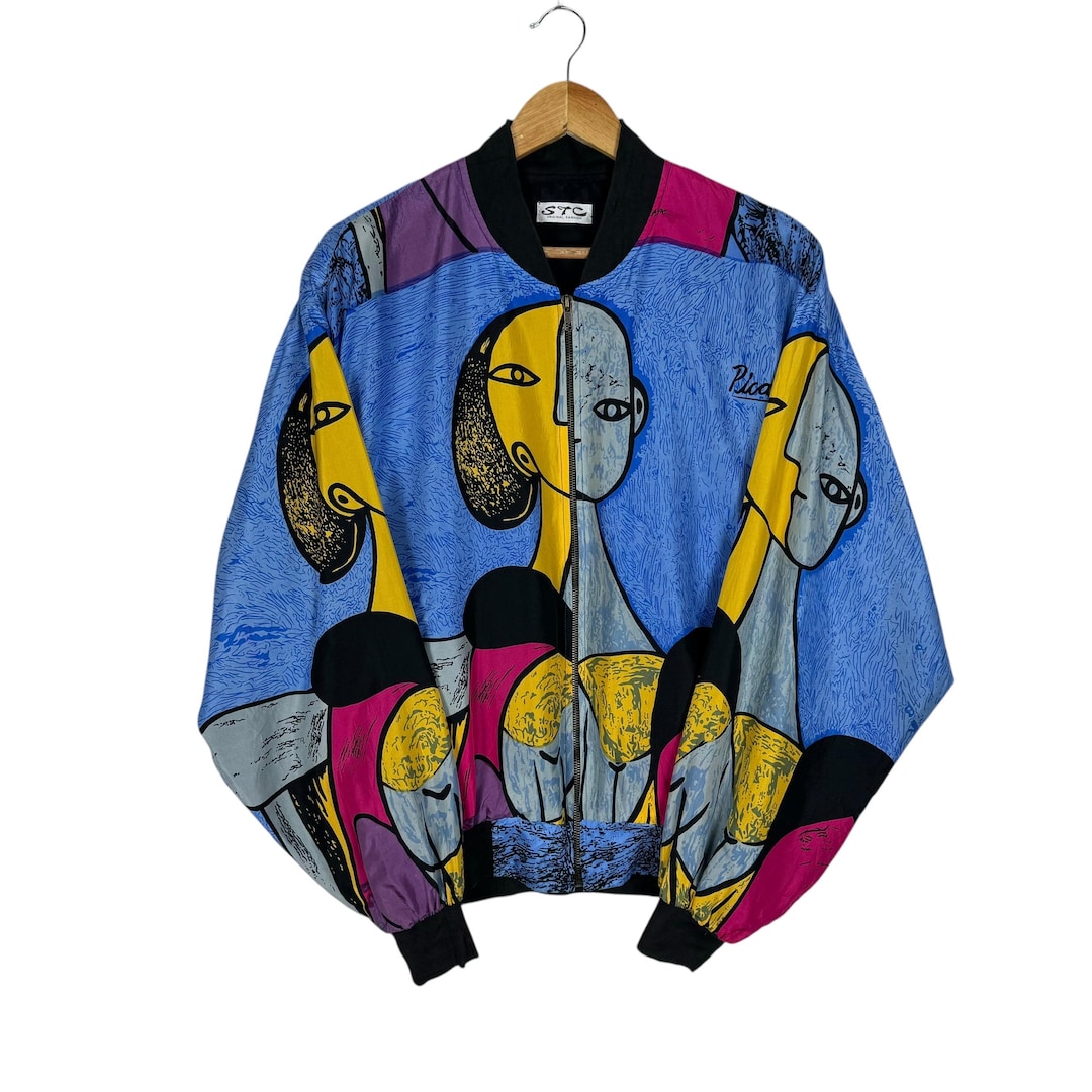 90s Picasso Cubism Pop Art Baroque Bomber Zipper Jacket Size Medium - Etsy