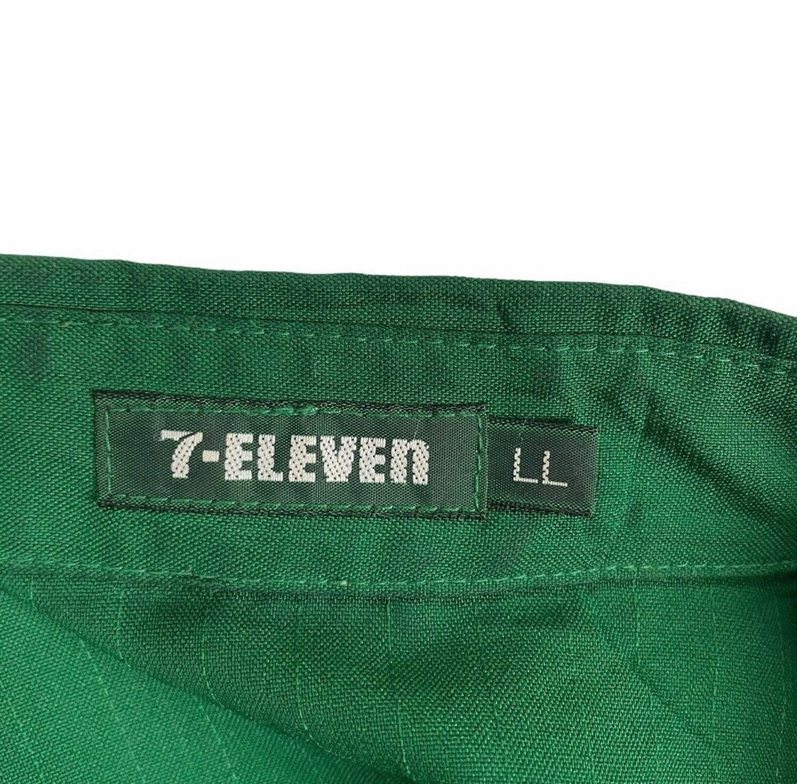 Vintage 70s 7 Eleven Shirt Button Collar Green Colour Size LL - Etsy