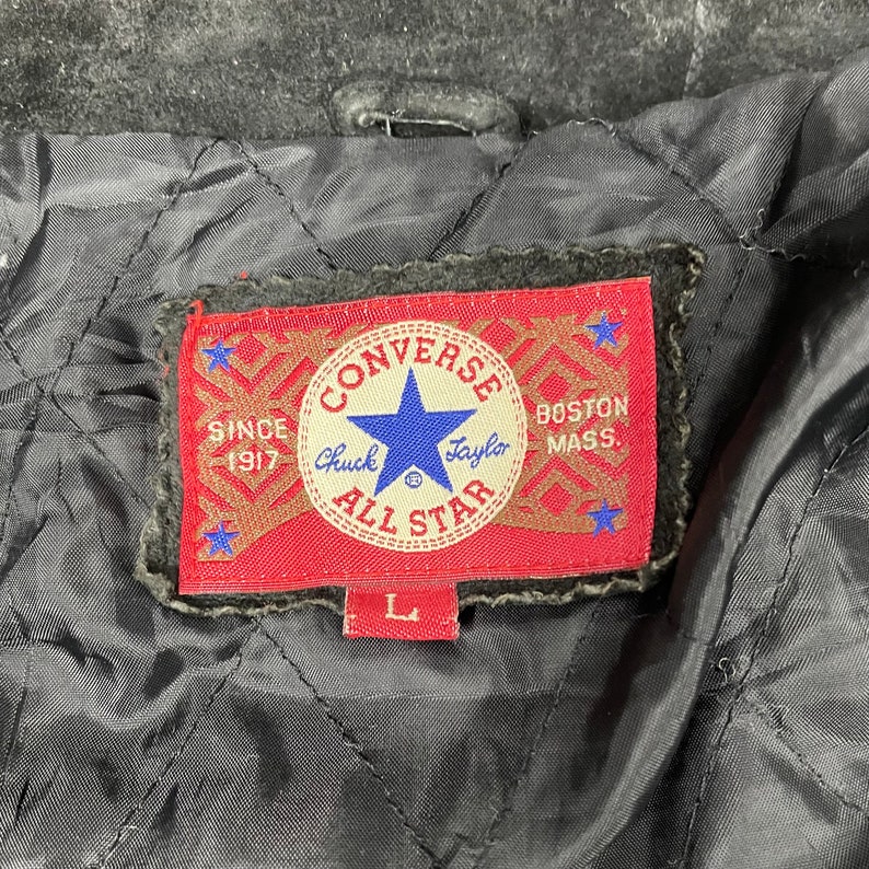 Vintage 90s Converse All Star Pig Skin Leather Varsity Jacket (L) - Etsy