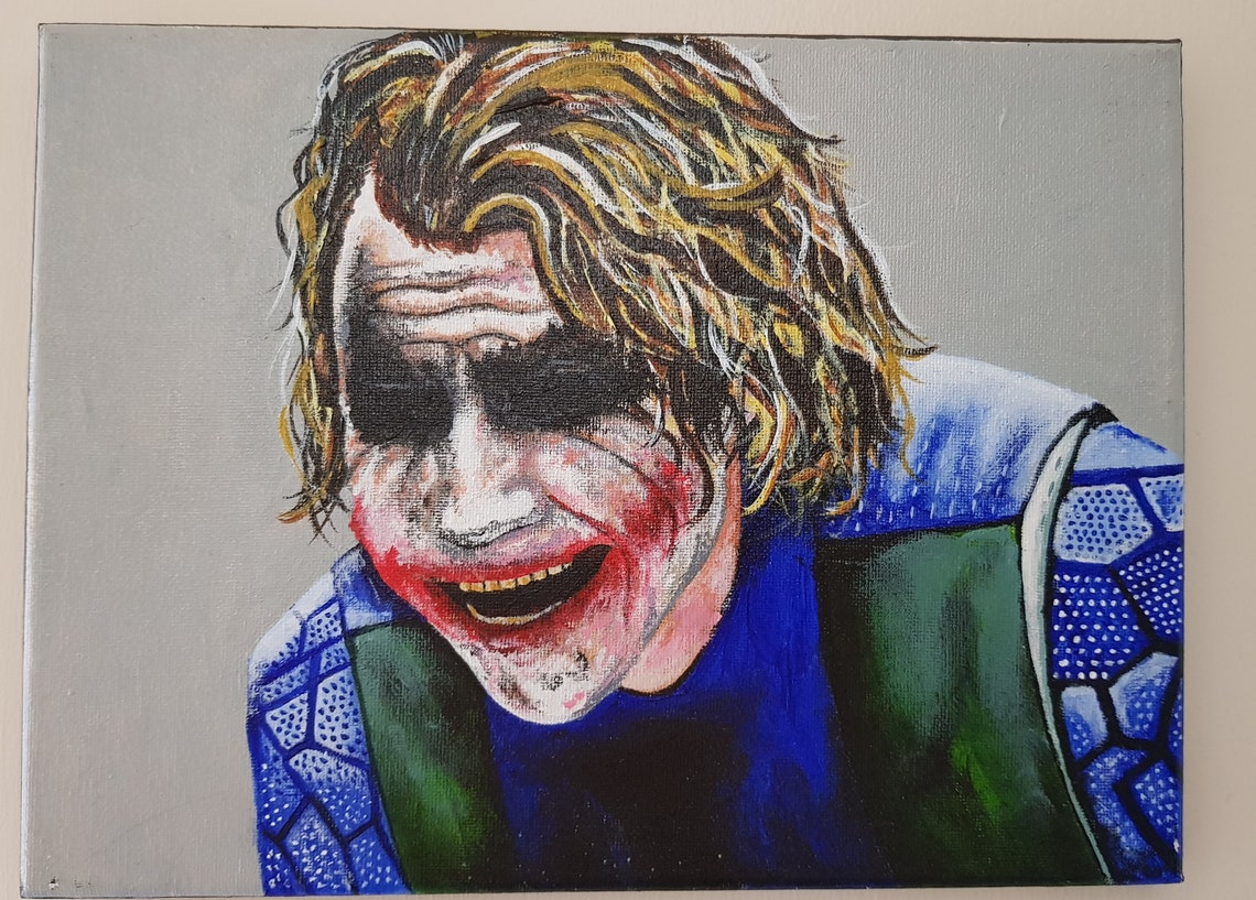 The Dark Knight Heath Ledger Joker Portrait - Etsy