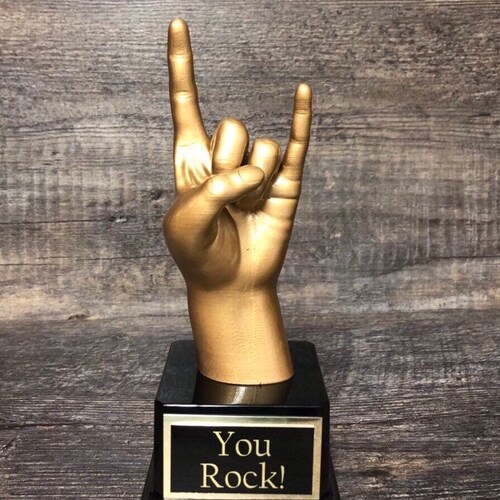 Rock Star Rockstar YOU ROCK Funny Trophy Achievement Award - Etsy