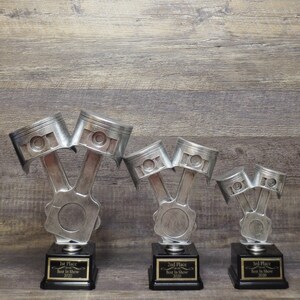 Car Show Trophies Set of 3 Custom Rods & Pistons Hot Rod Racing Trophy ...