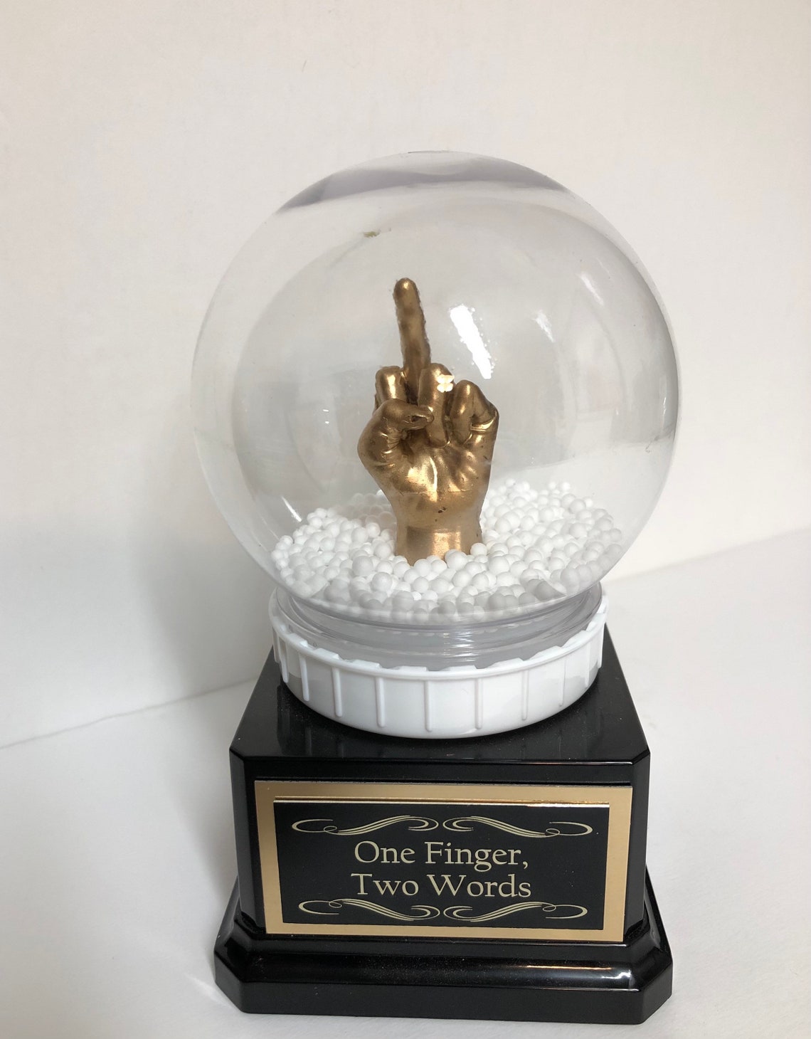 Middle Finger Snow Globe Funny Trophy Christmas Gag Gift - Etsy