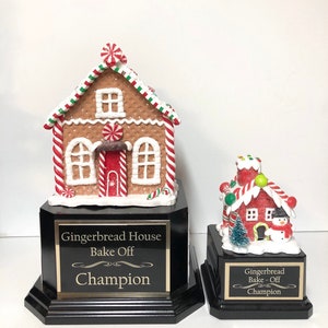 Gingerbread House Trophy Perpetual Christmas Cookie Decorating Bake off Ugly Sweater Trophy ...
