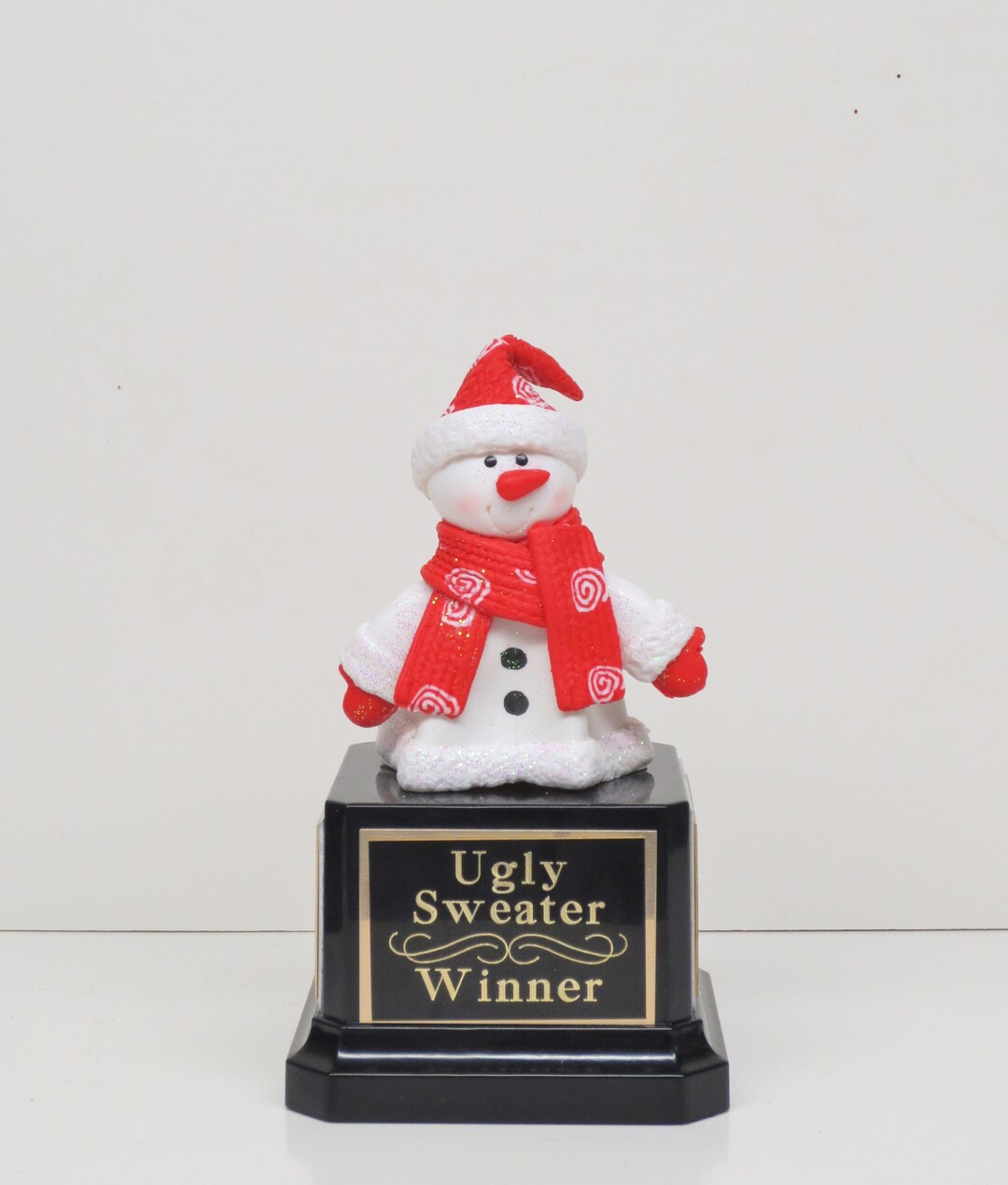 Mini Ugly Ugliest Sweater Trophy Contest Snowman Holiday Party Winner ...