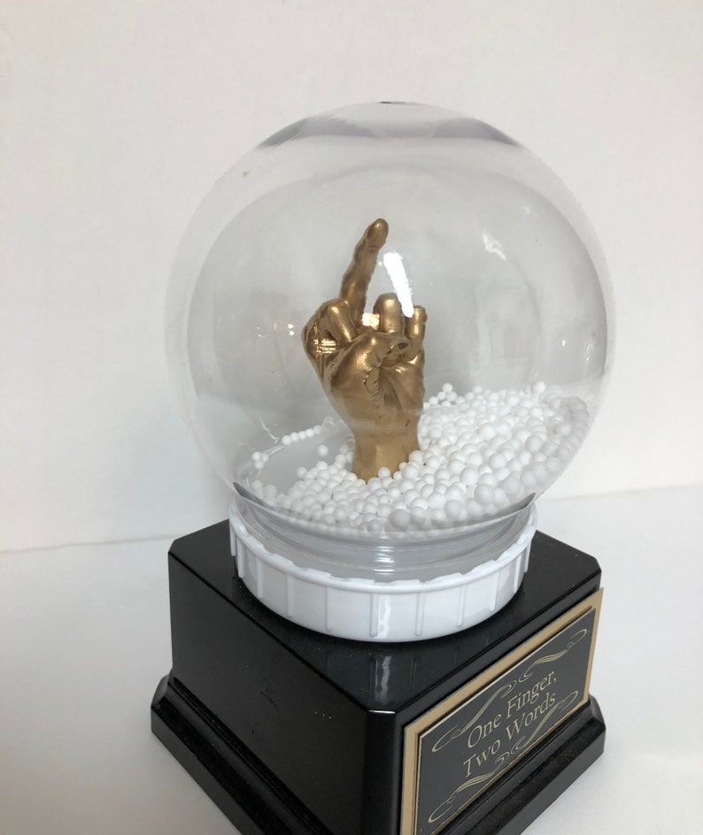 Middle Finger Snow Globe Funny Trophy Christmas Gag Gift - Etsy