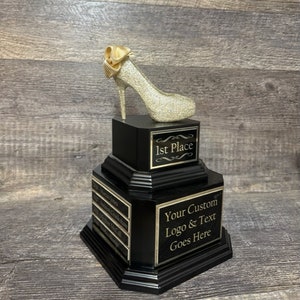 Girls Fantasy Football Perpetual Trophy W/ GOLD Glittered High Heel FFL ...