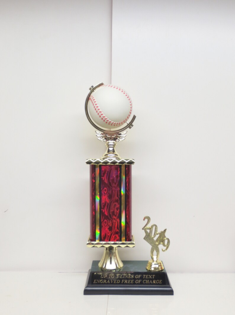 Baseball Trophy League Trophy T Ball Trophy With Spinning Baseball ...
