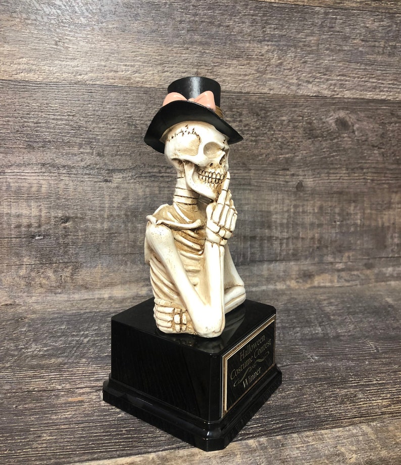 Halloween Trophy Skull Skeleton Bust Best Costume Winner - Etsy