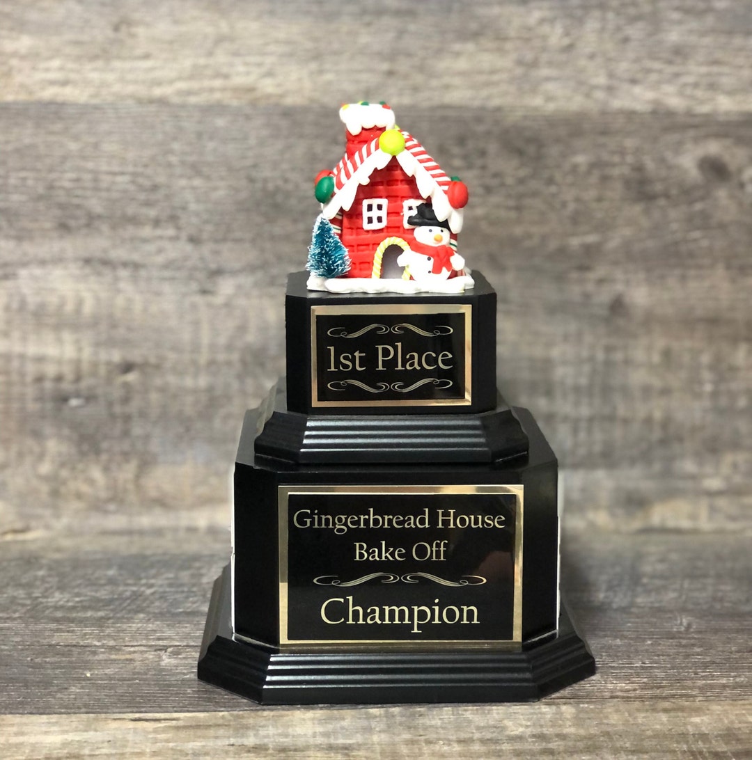 Gingerbread House Trophy Perpetual Christmas SNOWMAN Cookie Decorating ...