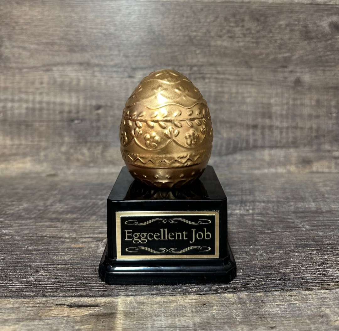 Funny Trophy EGGCELLENT Job Award Corporate Award Golden Egg Gag Gift ...