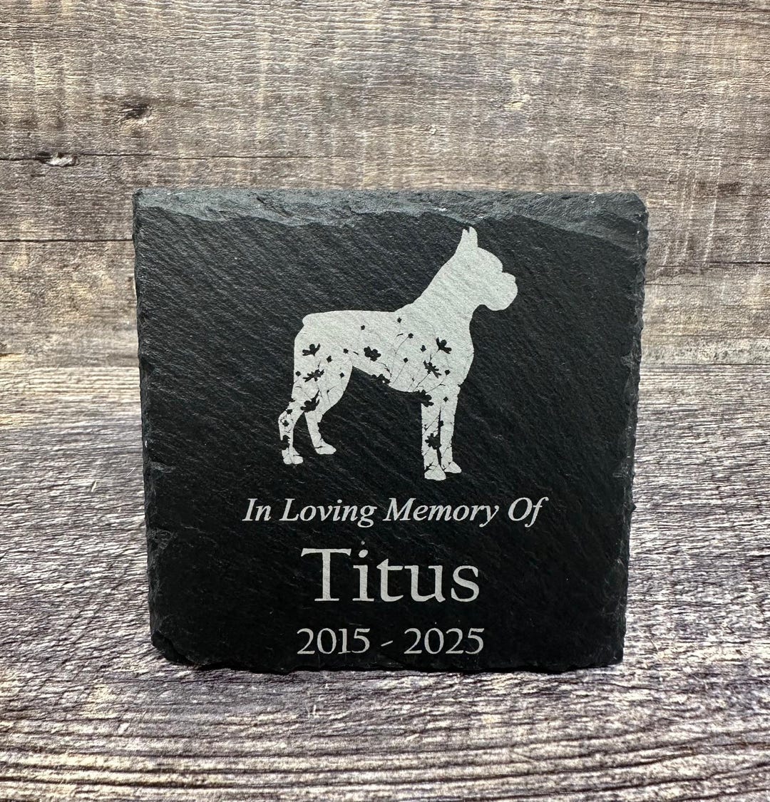 Boxer Dog Memorial Stone Pet Memory Dog Pet Loss Gift Grave Marker ...