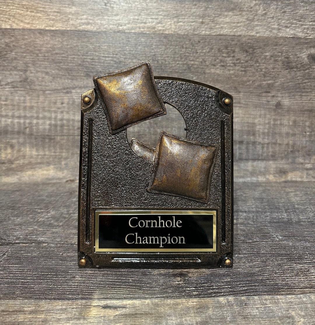 Cornhole Trophy Plaque Corn Hole Champion Personalized Trophy Bean Bag ...
