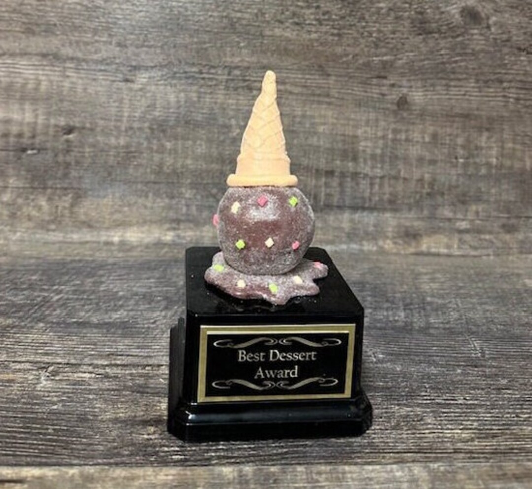 Chocolate Ice Cream Cone Trophy Best Dessert Trophy Competition Trophy ...