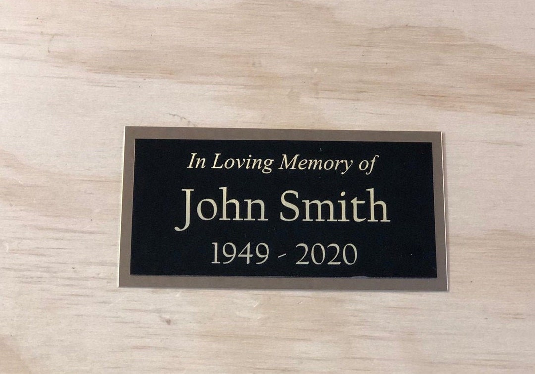 BRASS Custom Engraved Name Plate for Cremation Urn or Memorial in ...
