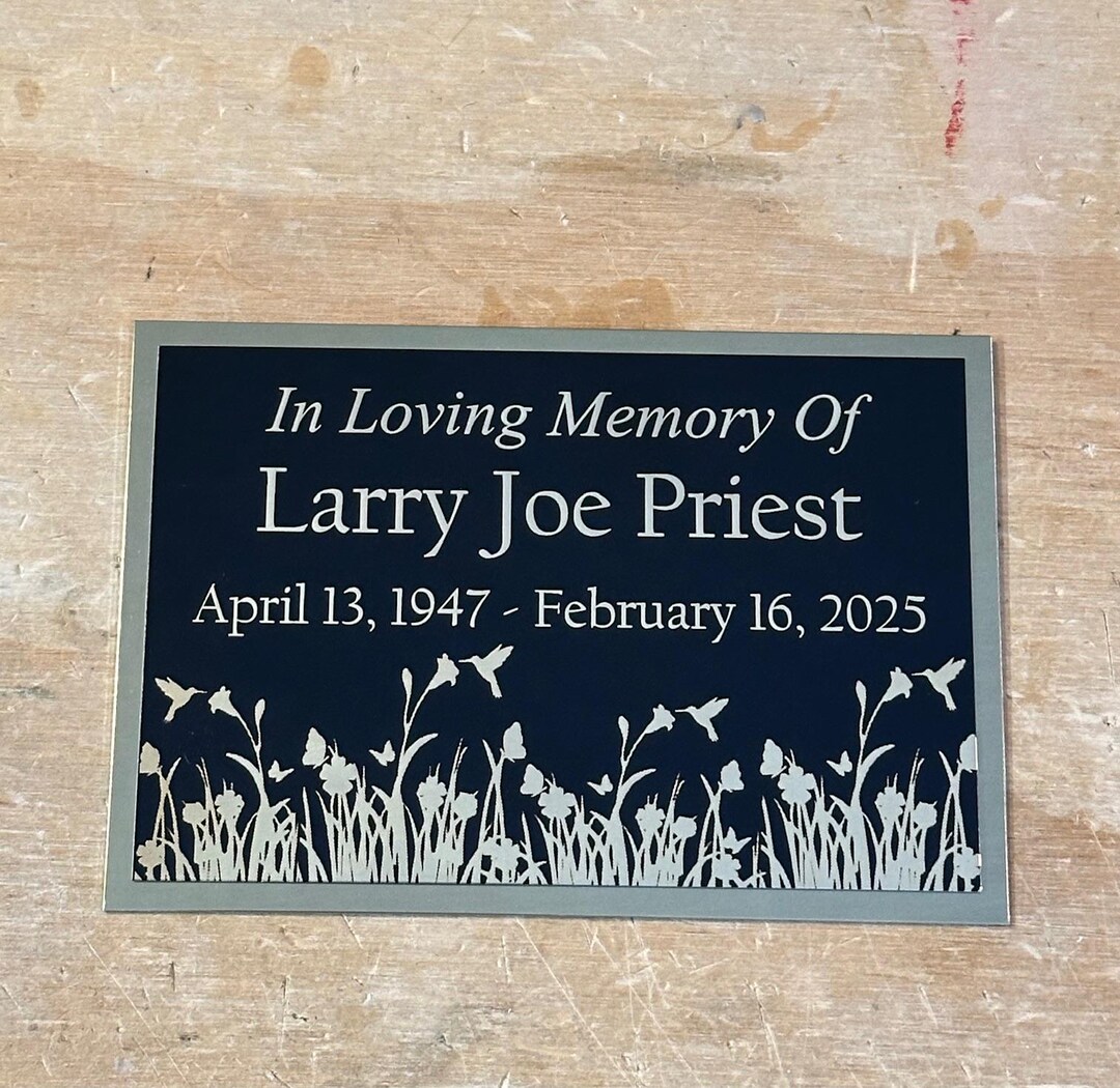 Custom Engraved Name Plate – Memorial Urn Tag With Wildflowers ...