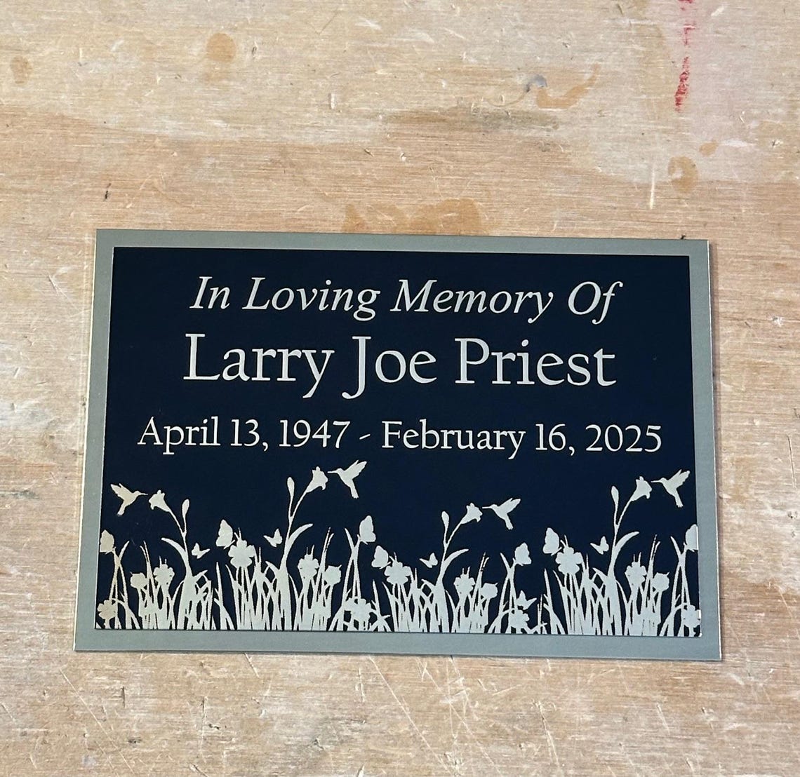 Custom Engraved Name Plate – Memorial Urn Tag With Wildflowers ...