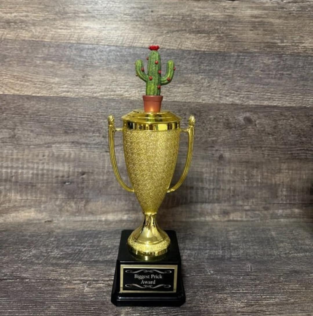 Biggest Prick Funny Loser Trophy Award Fantasy Football Loser Cactus ...