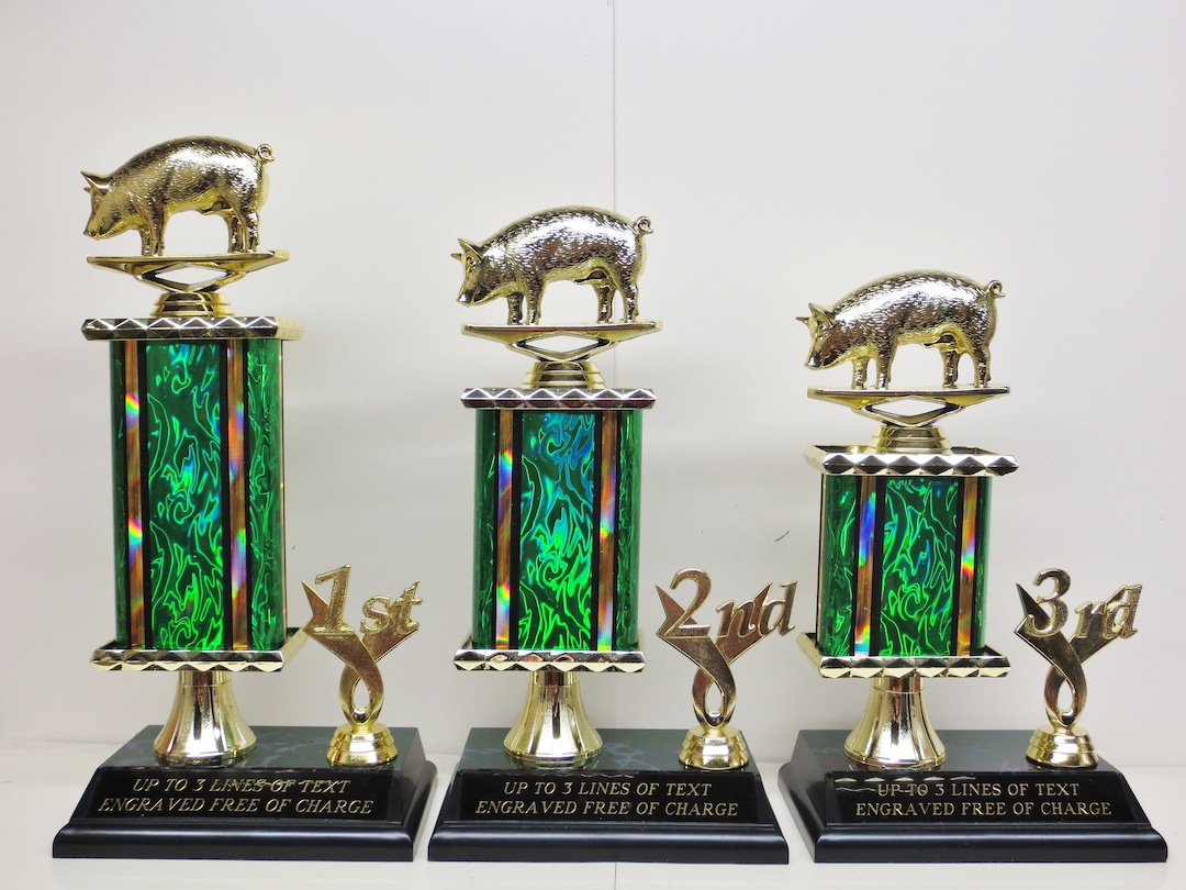 BBQ Trophy Best BBQ Ribs Cook off Trophies Ribs Pork Pig Trophy Award ...