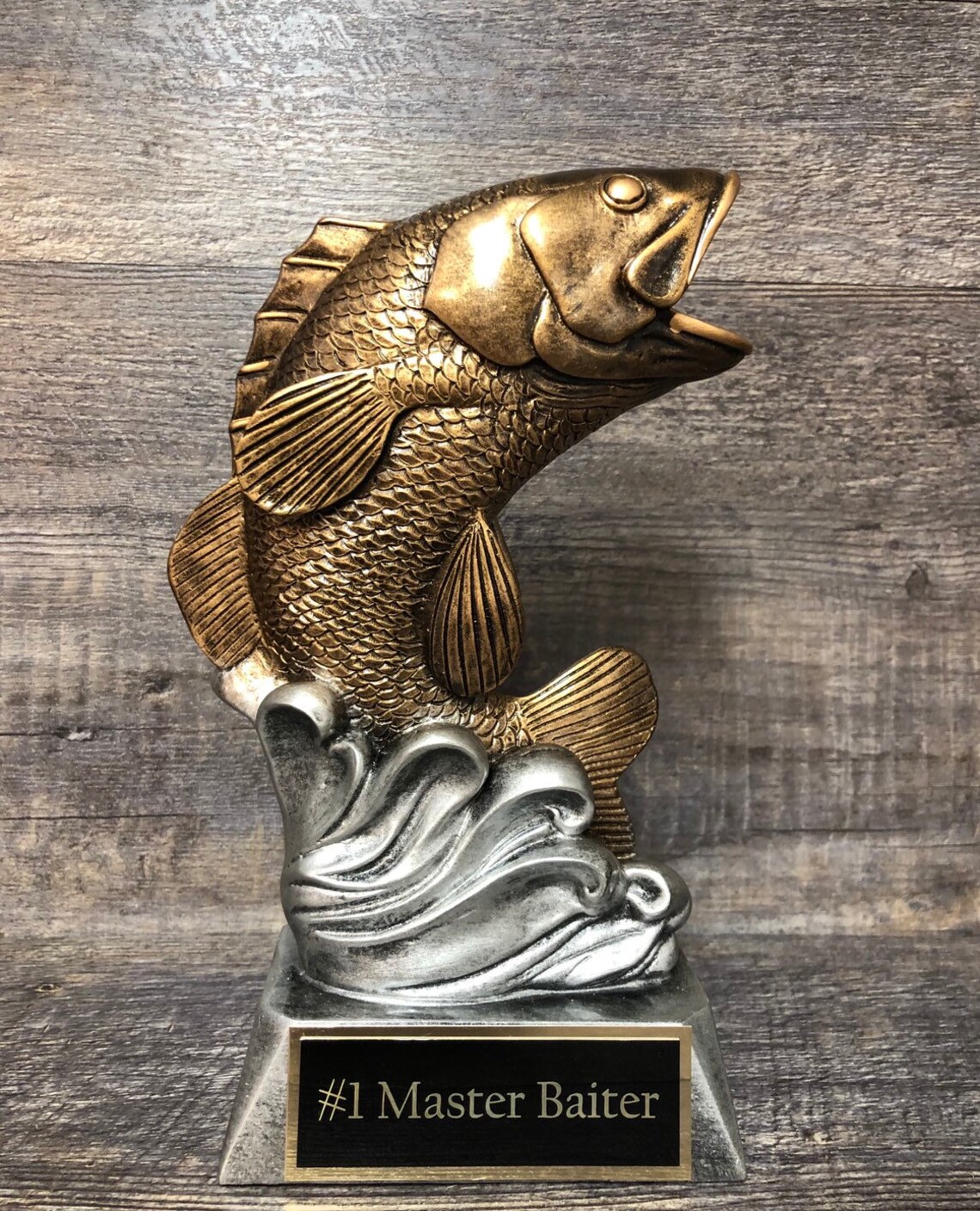 Funny #1 Master Baiter Bass Trophy Fishing Trophy Fishing Derby Trophy ...