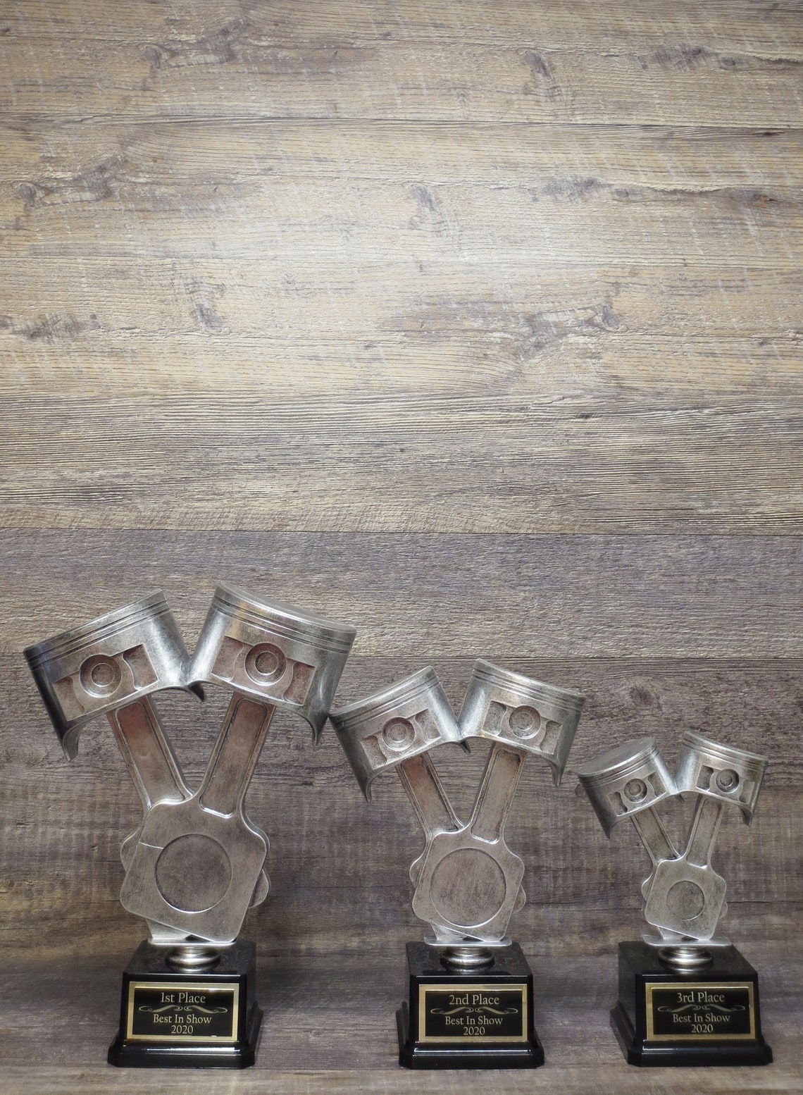 Racing Trophies Car Show Trophies Set of 3 Custom Rods & Pistons Hot ...