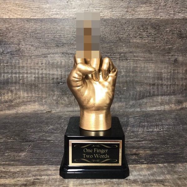 Middle Finger Trophy Award - Etsy
