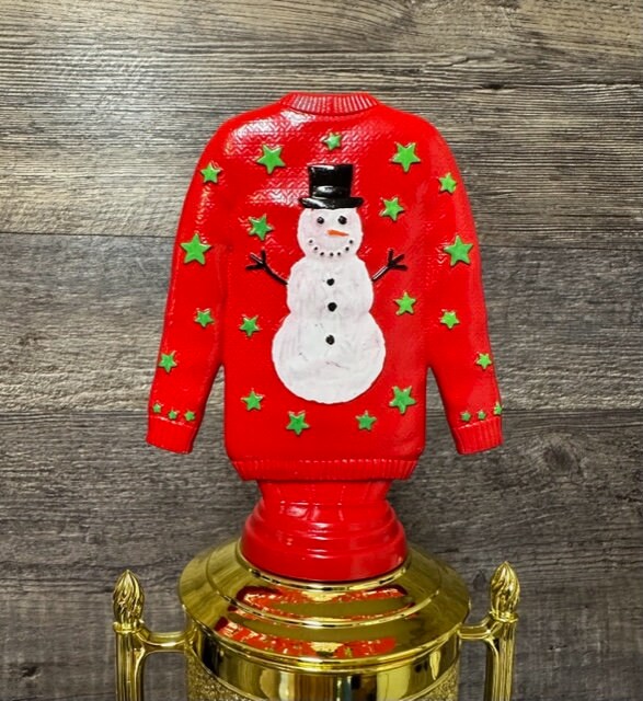 Ugly Sweater Trophy Contest HAND PAINTED & Double Sided Sweater Trophy ...