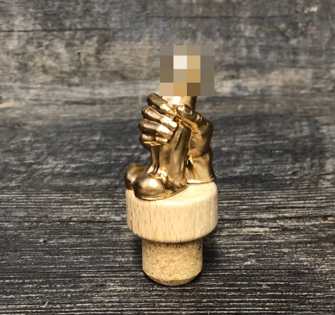 Golden WANKER Wine Stopper Mature Funny Novelty Gift Bottle Cork ...