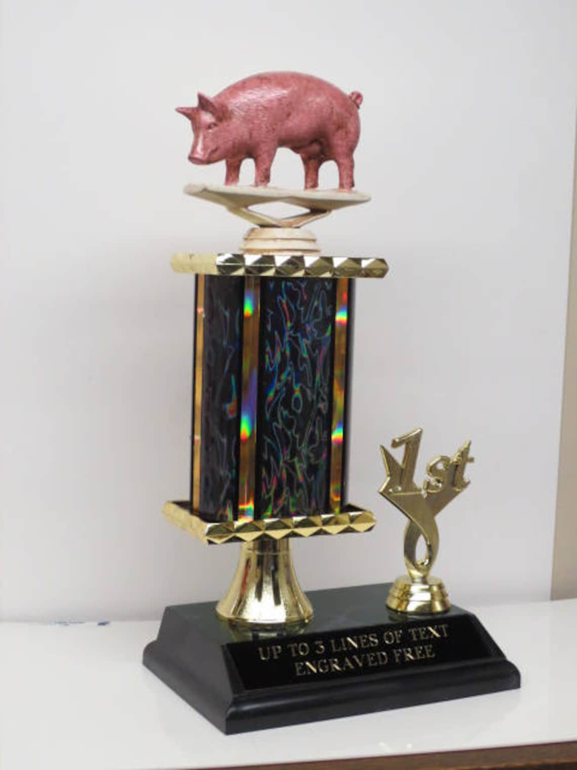 BBQ Trophy Best BBQ Cook off Trophies Ribs Pork Pig Trophy | Etsy
