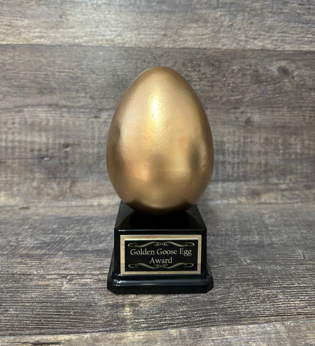Funny Trophy Golden Egg Trophy of EGGCELLENCE Gag Gift Achievement Award Employee of the Month ...