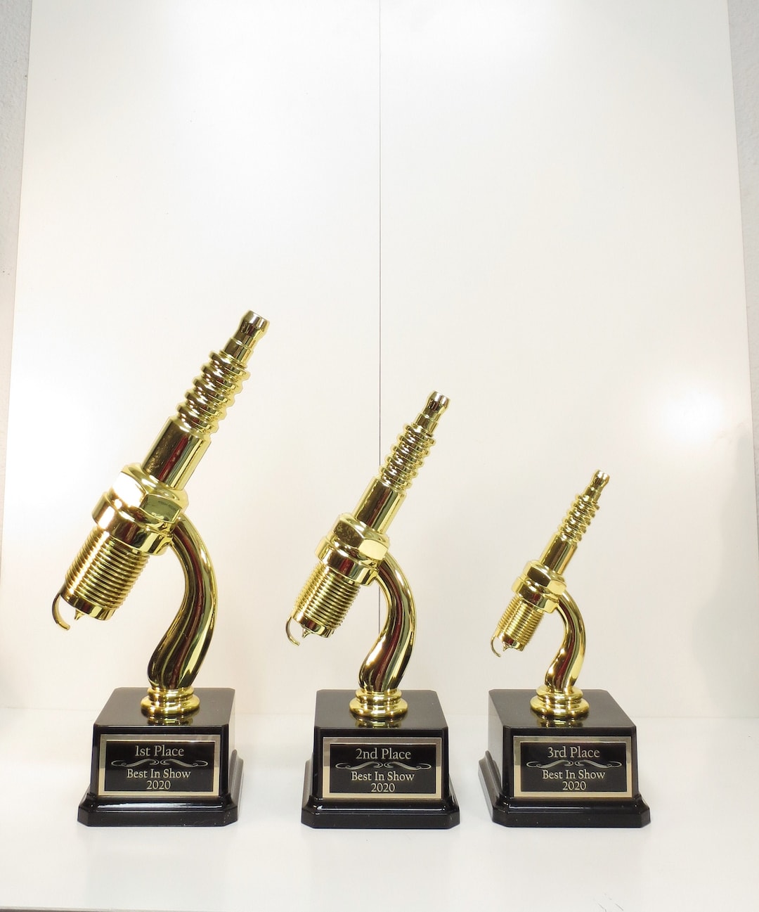 Car Show Trophies Set of 3 Spark Plug Trophy Racing Trophy 12" 10" and ...