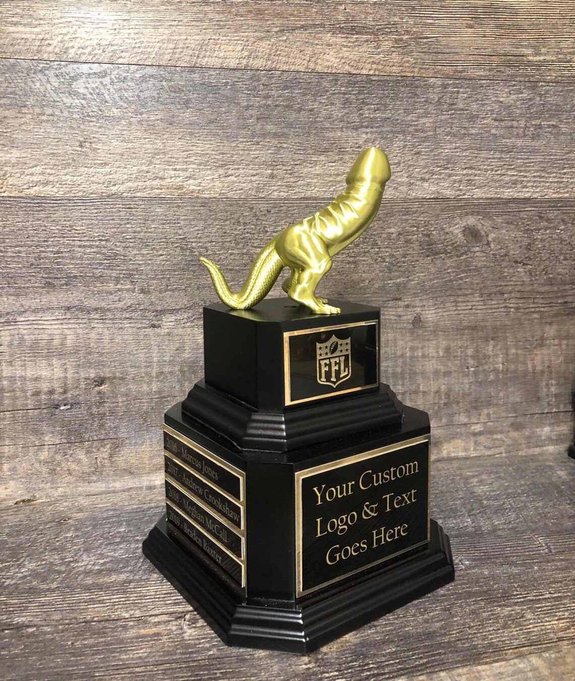 FFL Golden Dickasaurus LOSER Trophy Fantasy Football Loser | Etsy