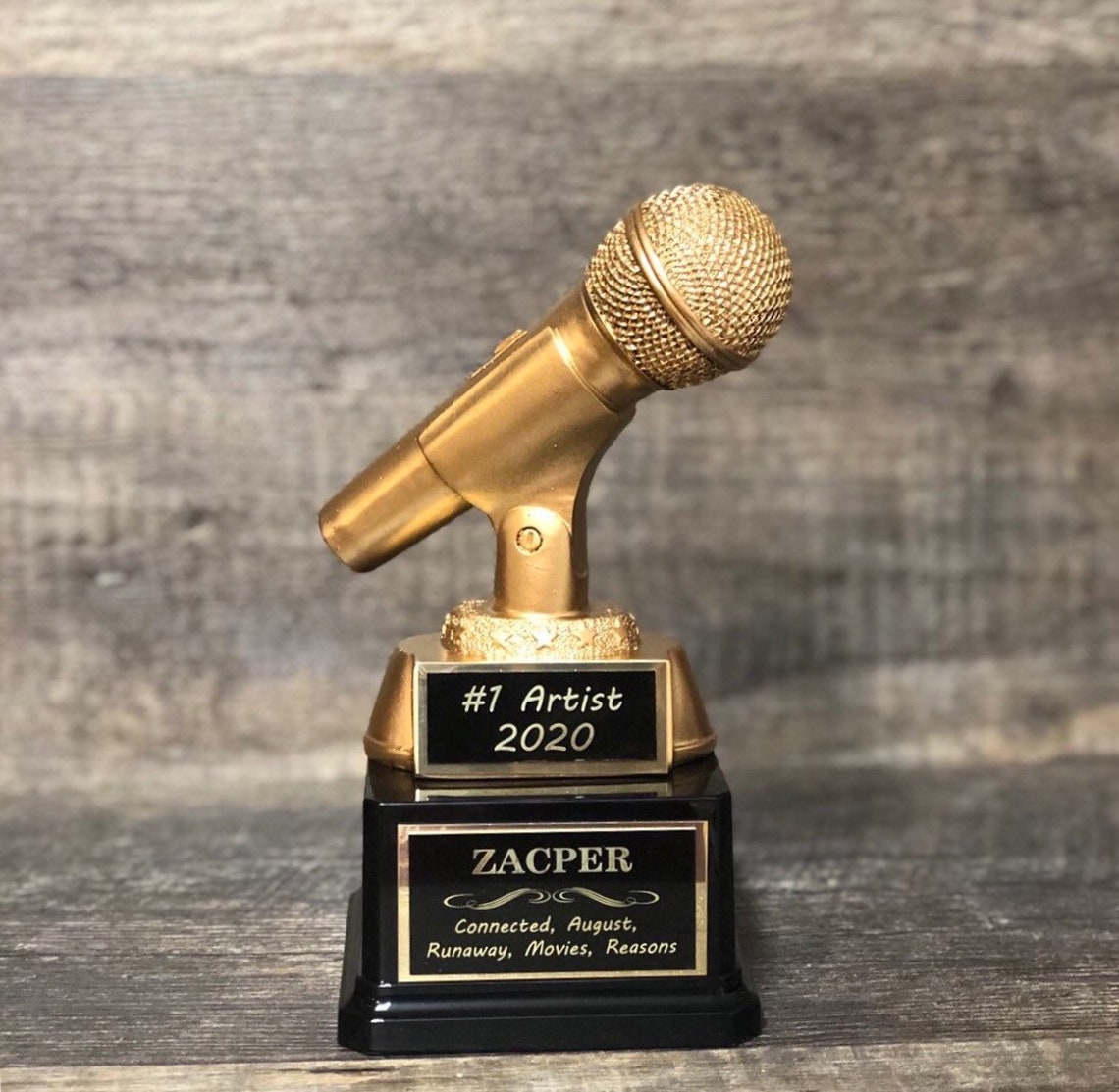 GOLDEN MICROPHONE Trophy Karaoke Best Singer Award Funny | Etsy