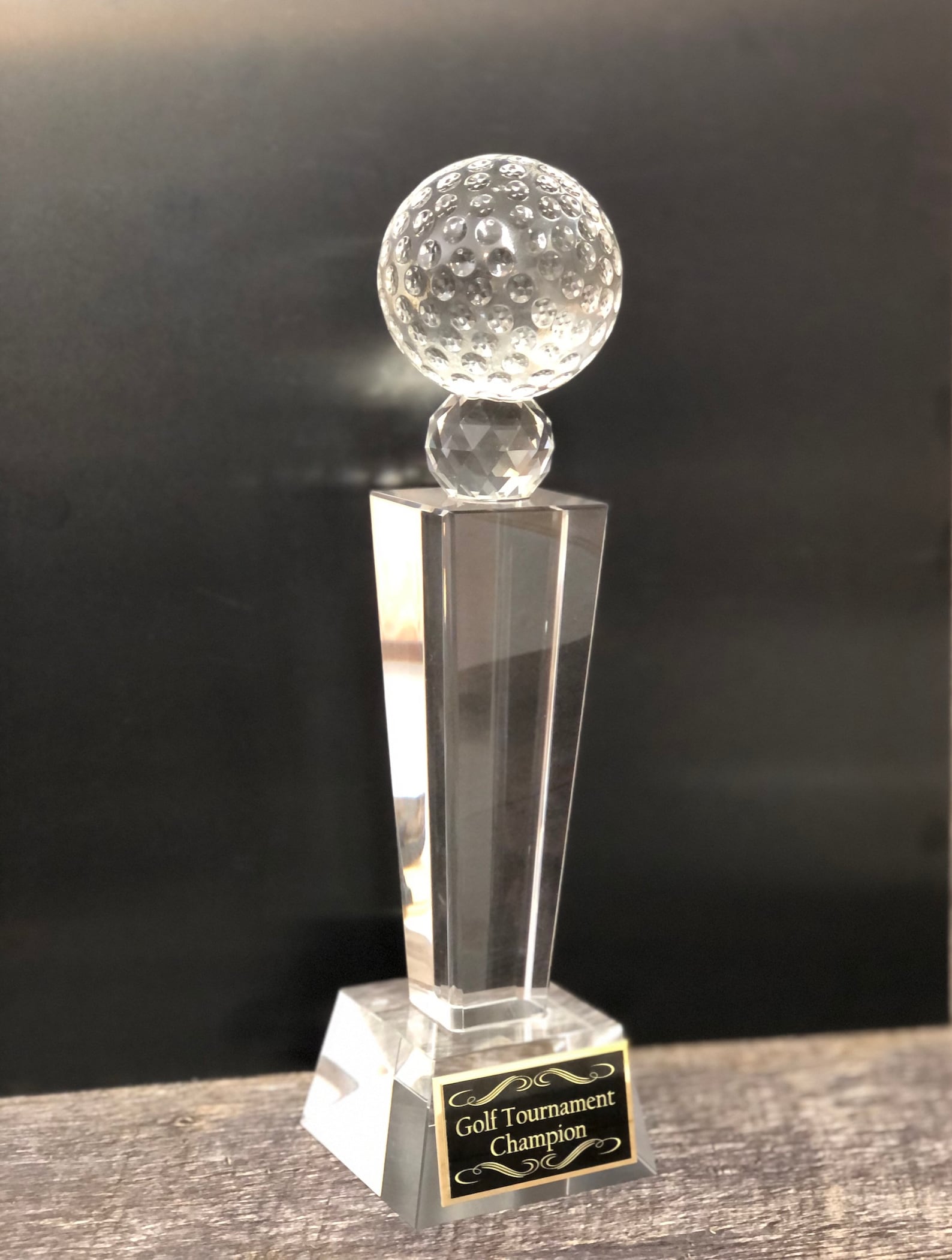CRYSTAL Golf Trophy Cup Tournament Trophy 11.5" With Satin Lined Gift ...