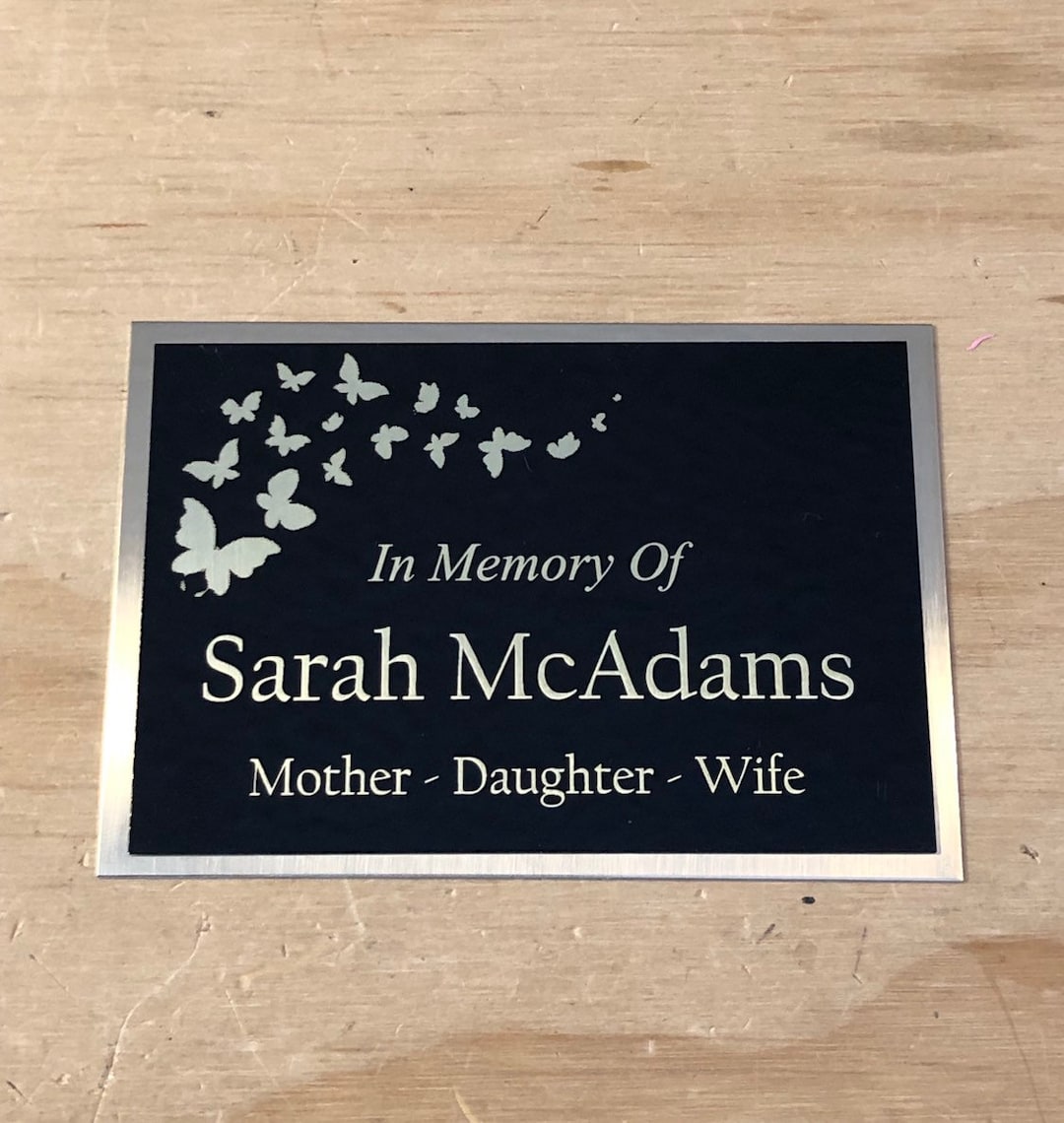 Custom Engraved Name Plate Cremation Urn BUTTERFLIES Memorial Urn Tag ...