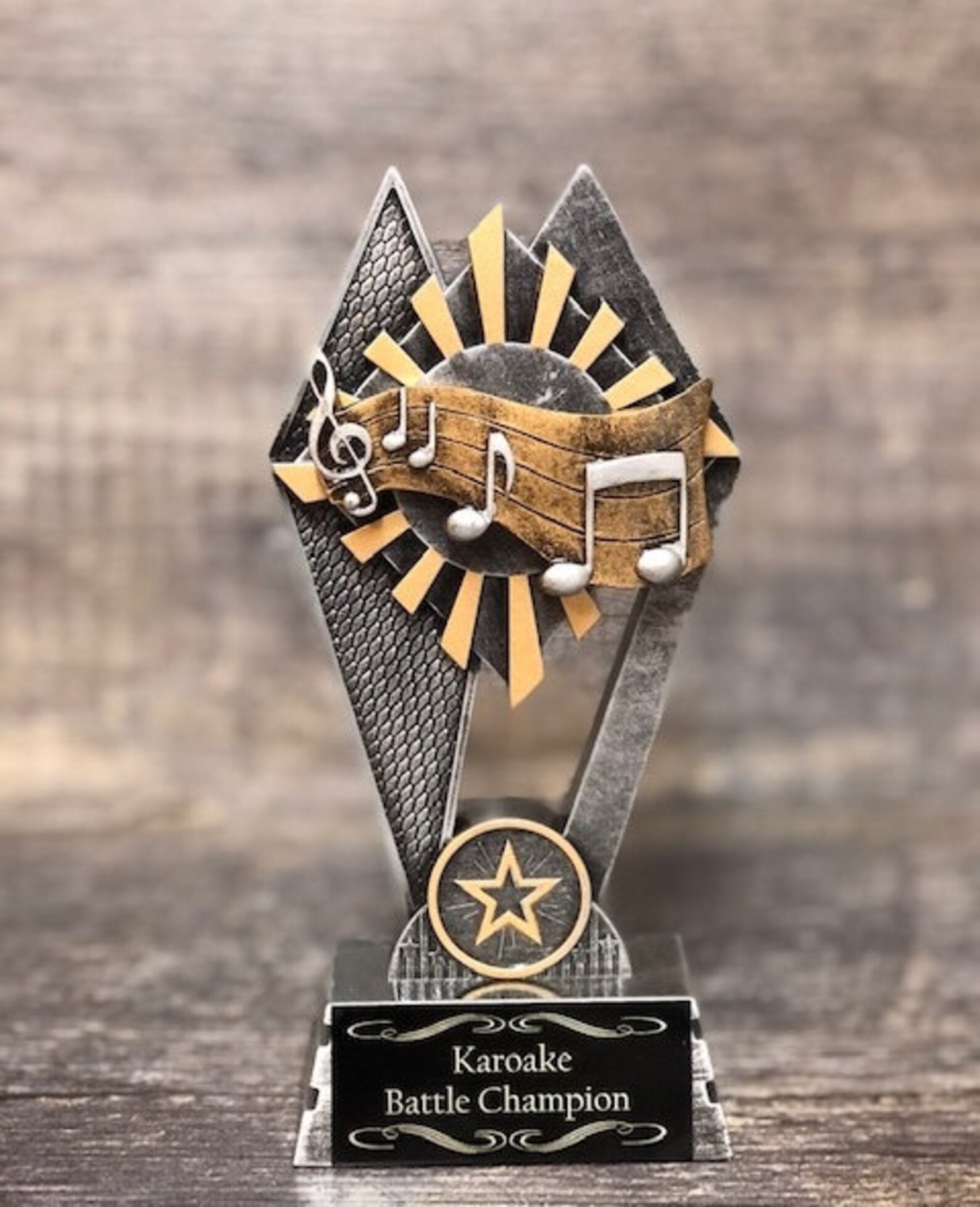 Music Trophy Karaoke Best Singer Award Funny Trophy Music Notes Singing ...