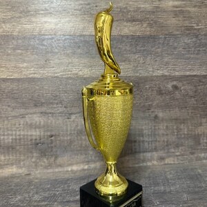 Chili Cook off Trophy Chili Competition Champion Golden Chili Award Hot ...