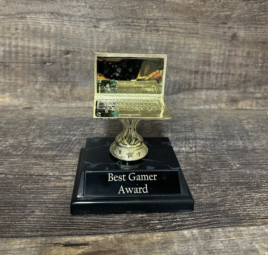Laptop Computer IT Tech Award Computer Trophy Funny Trophy Best Gamer ...