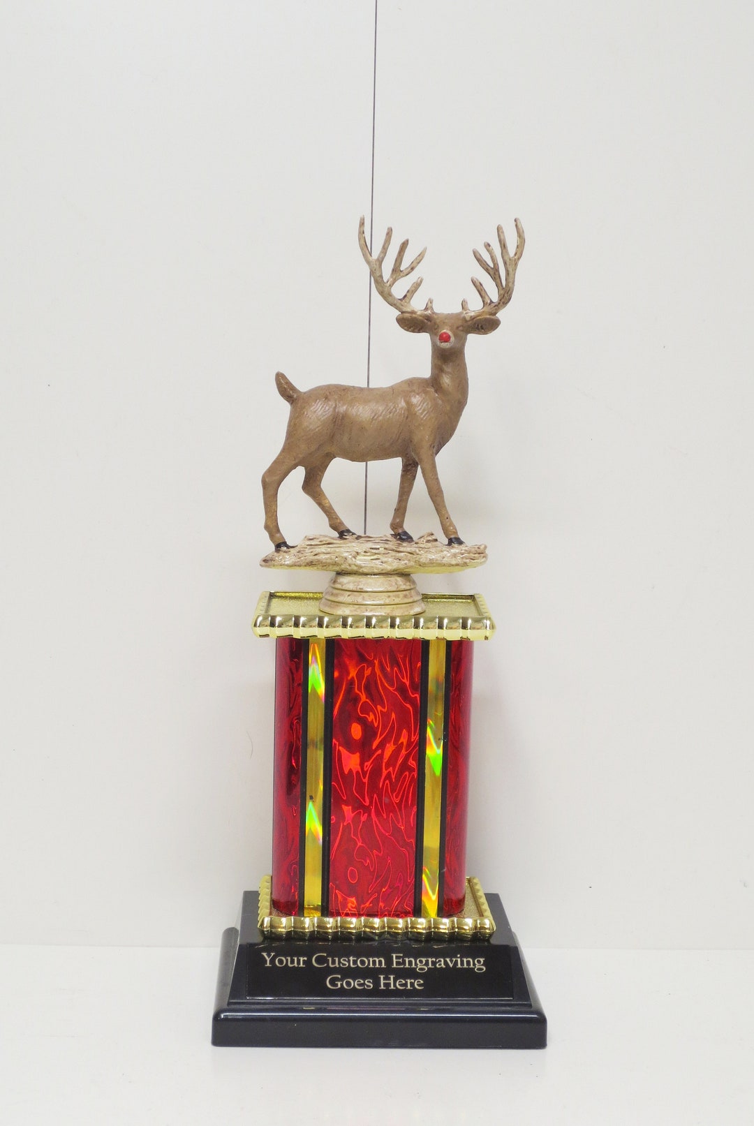 Christmas Reindeer Trophy Hand Painted Deer Holiday Christmas Decor ...