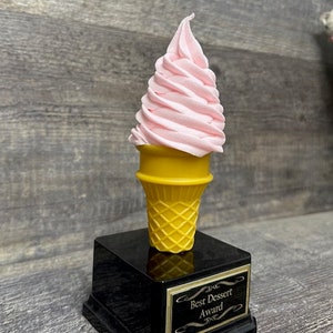 Strawberry Ice Cream Cone Trophy Best Dessert Trophy Competition Trophy ...