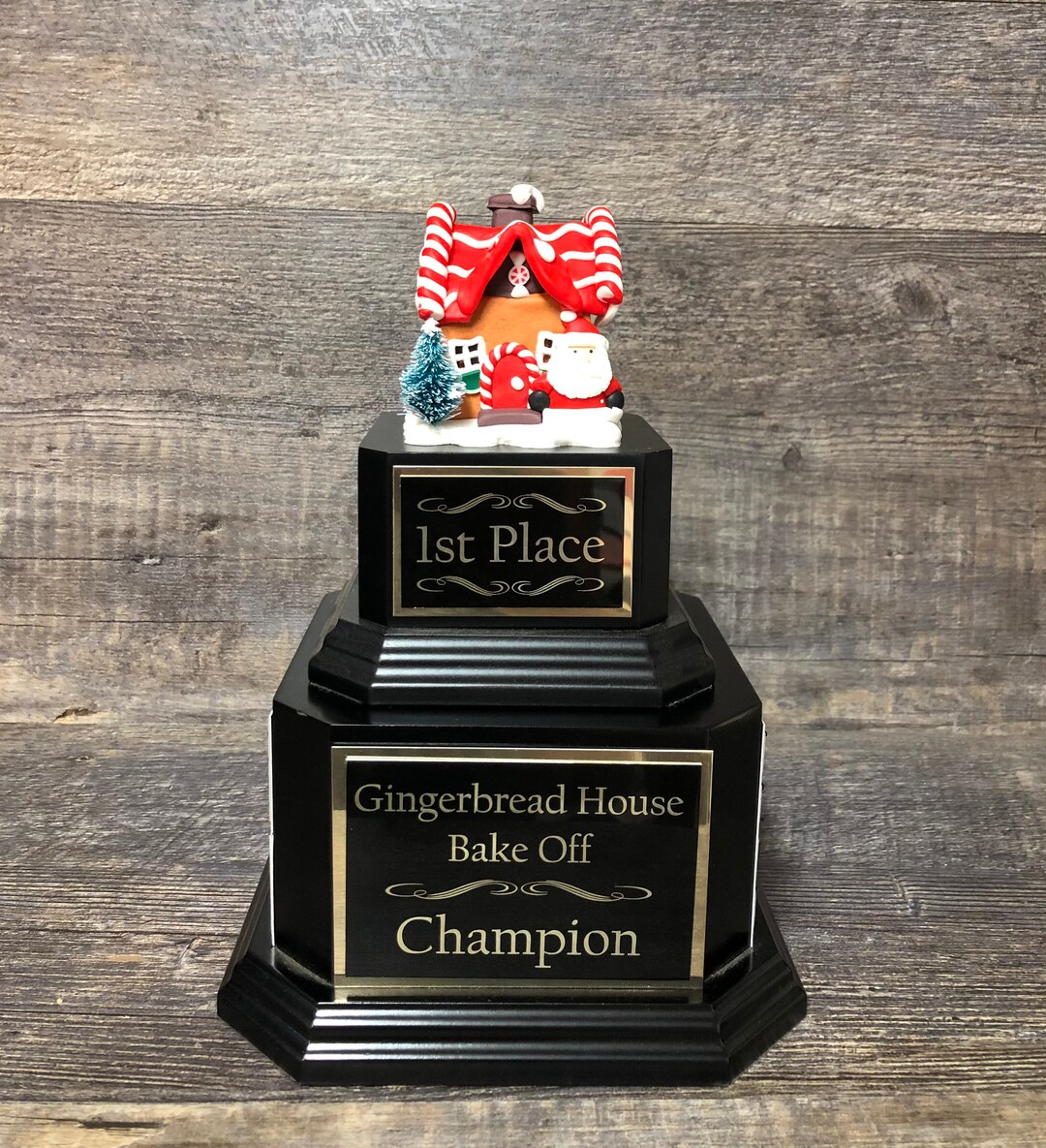 Gingerbread House Trophy Perpetual Christmas SANTA Cookie Decorating ...
