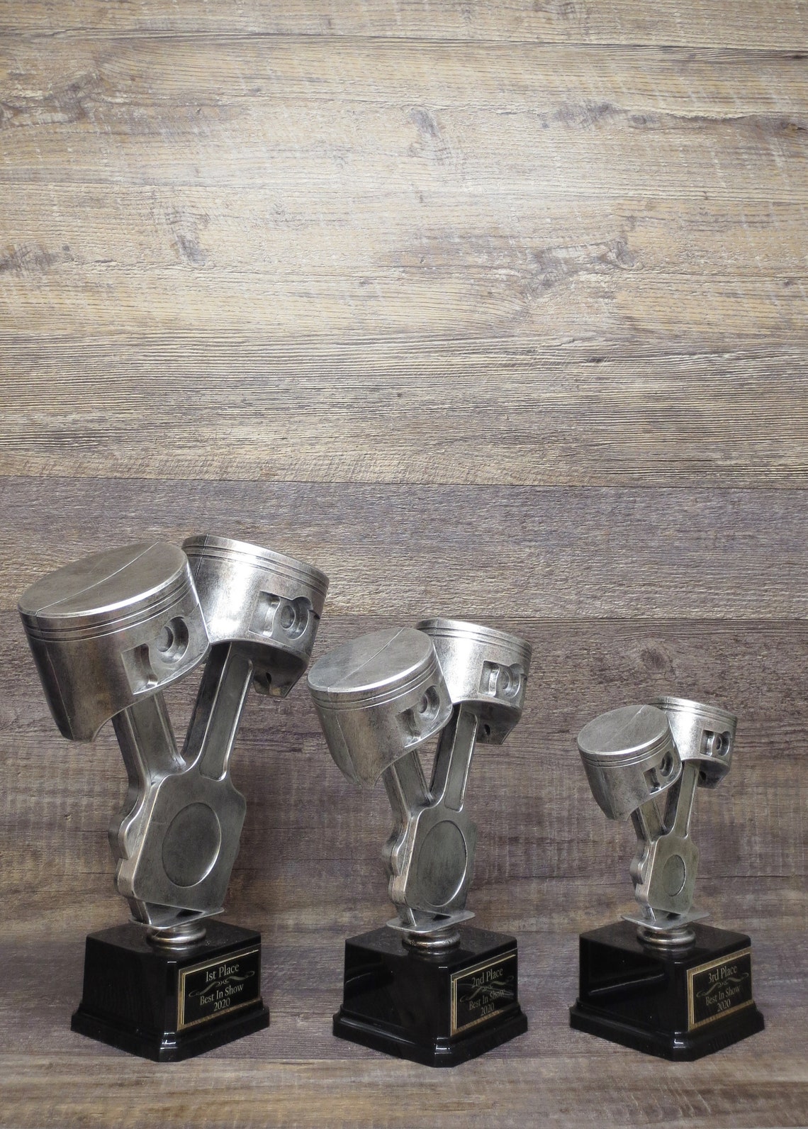 Car Show Trophies Set of 3 Custom Rods & Pistons Hot Rod Racing Trophy ...