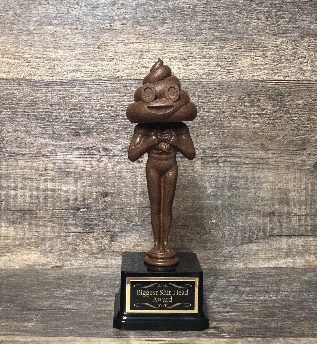 XL Shit Head Funny Trophy Fantasy Football League LOSER Poop Head Award ...