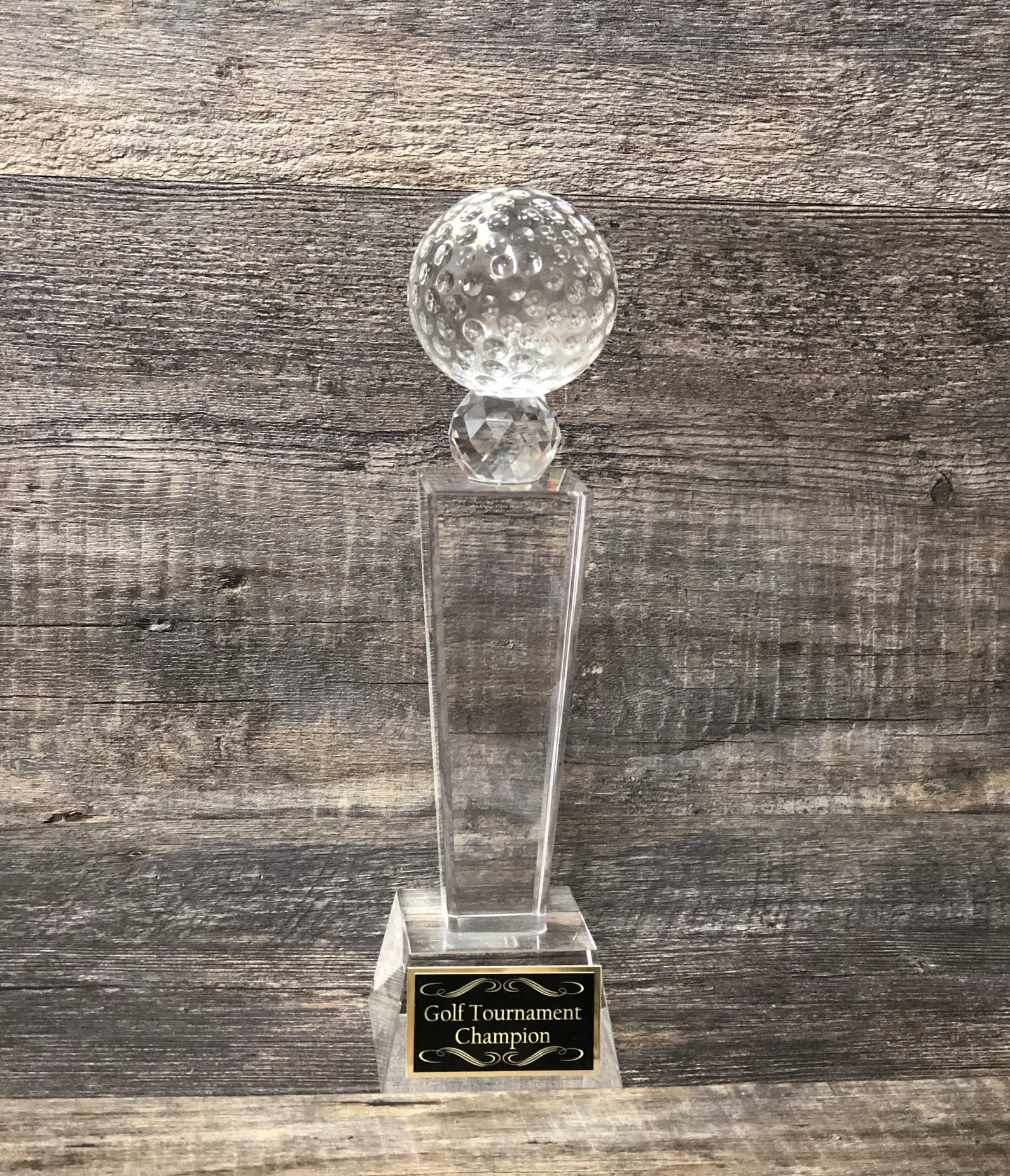 CRYSTAL Golf Trophy Cup Tournament Trophy 11.5" With Satin Lined Gift ...