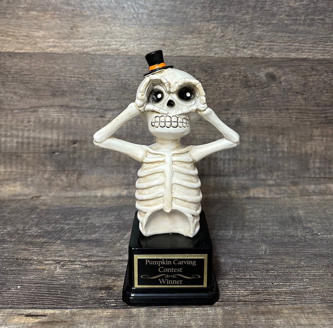 Halloween Trophy Skeleton Best Looking Costume Pumpkin Carving Contest ...