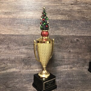 Best Decorated Tree or House Most Holiday Spirit Christmas Trophy Ugly ...