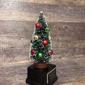 Best Decorated Tree Trophy Holiday Lights Bottle Brush Tree ...