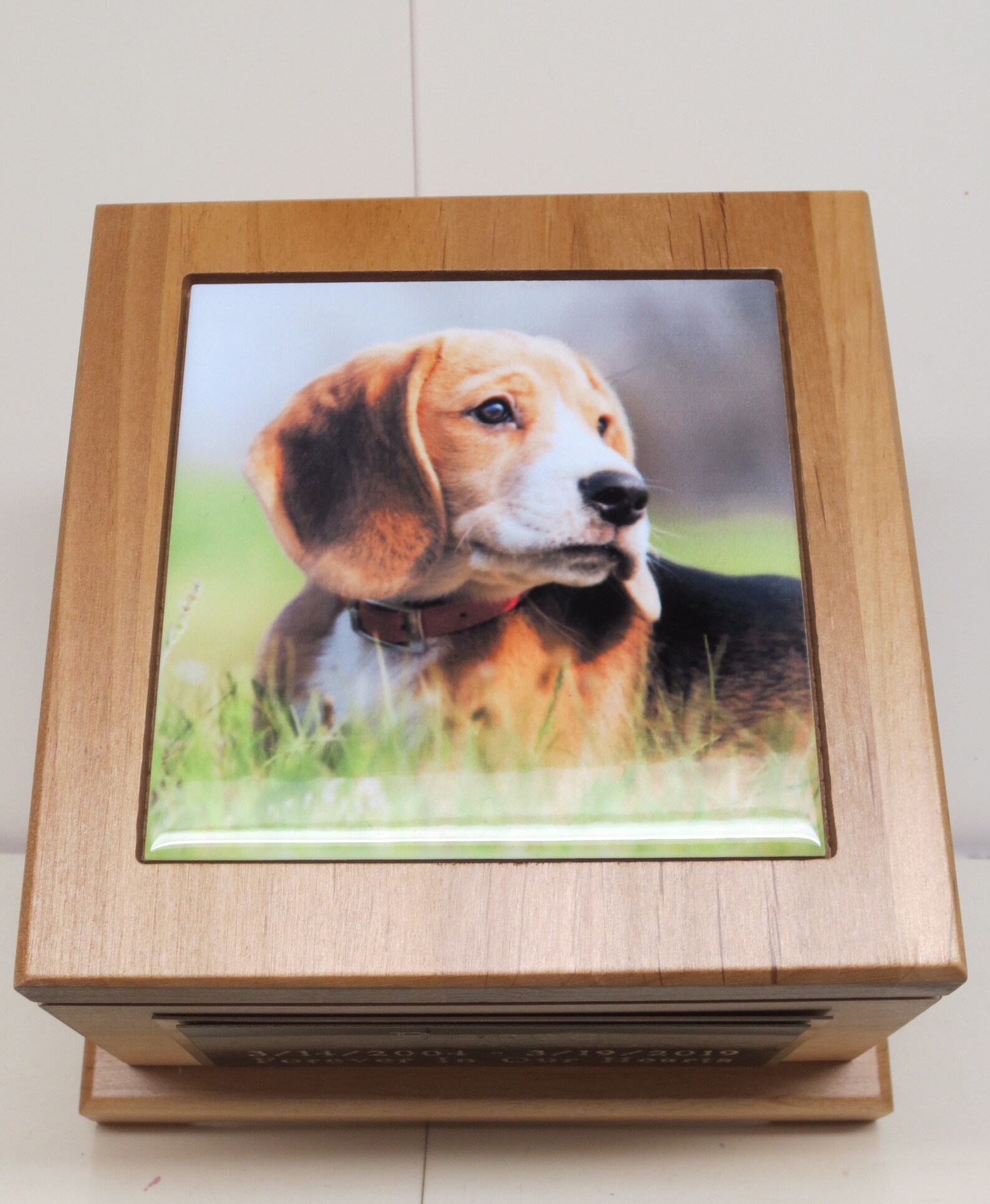 Custom Dog Memorial Pet Urn Keepsake Box Cremation Urn Custom Photo ...