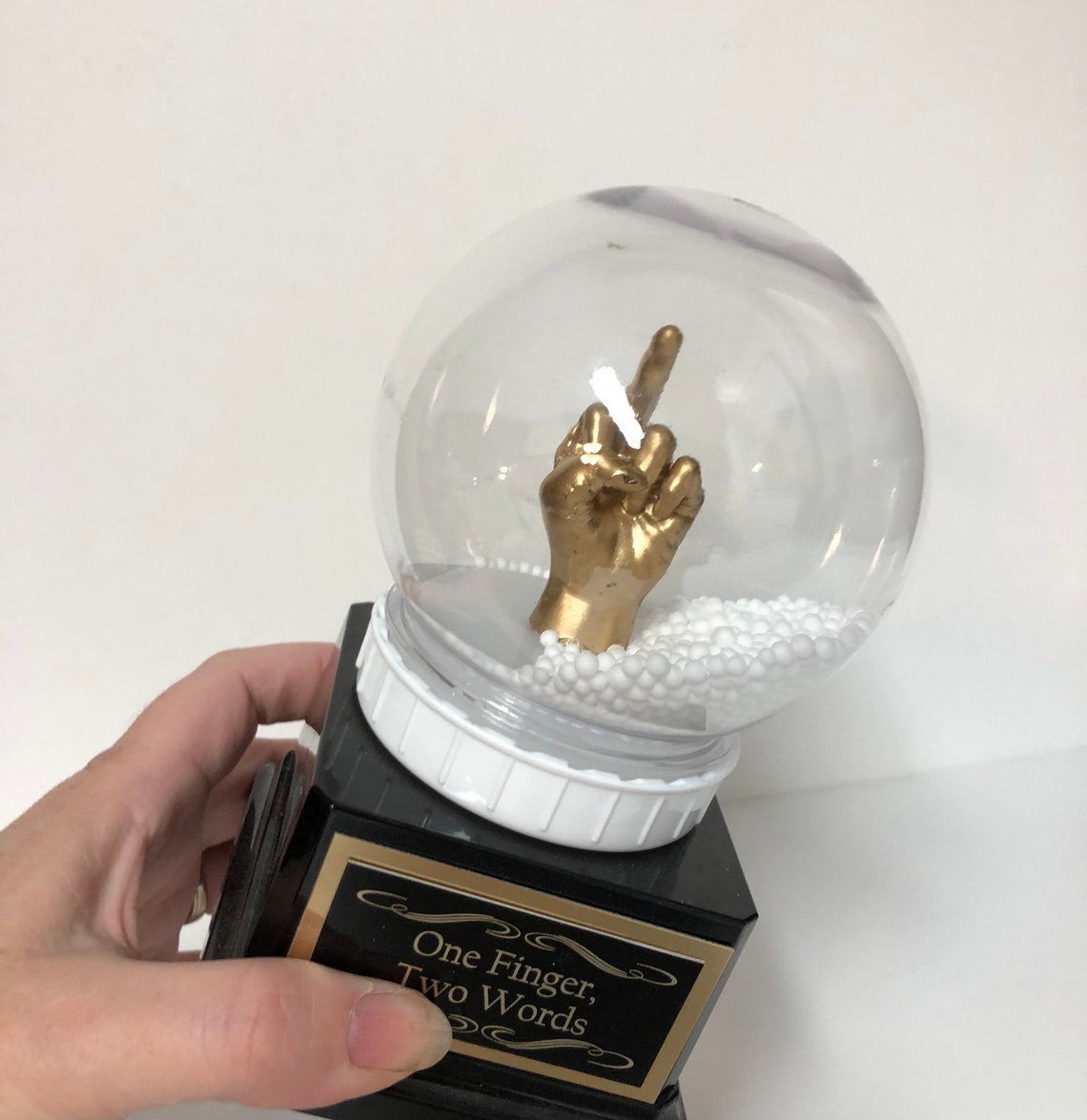 Middle Finger Snow Globe Funny Trophy Christmas Gag Gift - Etsy