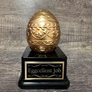 Funny Trophy EGGCELLENT Job Award Corporate Award Golden Egg Gag Gift ...